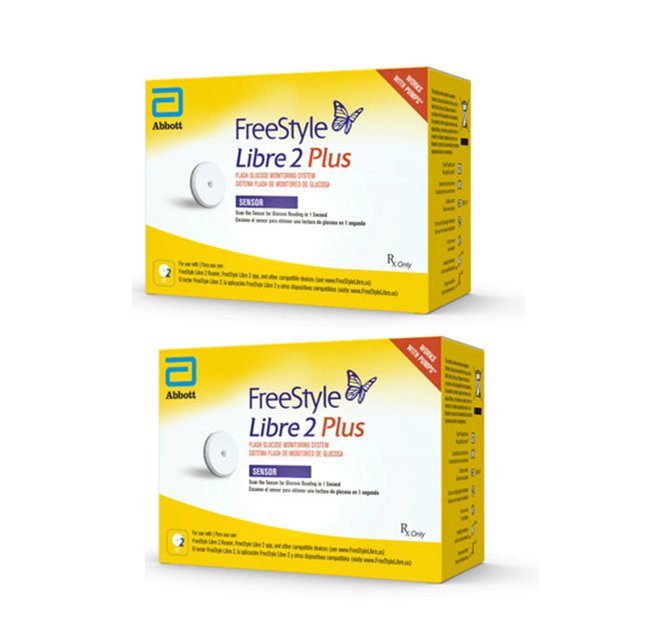 FreeStyle Libre 2 Plus CGM Sensors Works with Insulin Pumps** [ 2 Pack ...